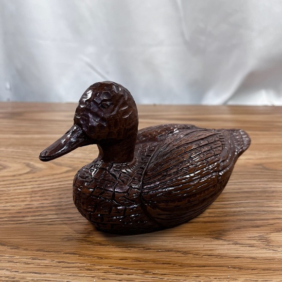 Red Mill | Art | Vintage Red Mill Mfg Hand Carved Wooden Duck Figurine ...